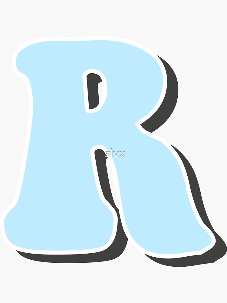 "Blue letter "R"" Sticker for Sale by slvx | Redbubble
