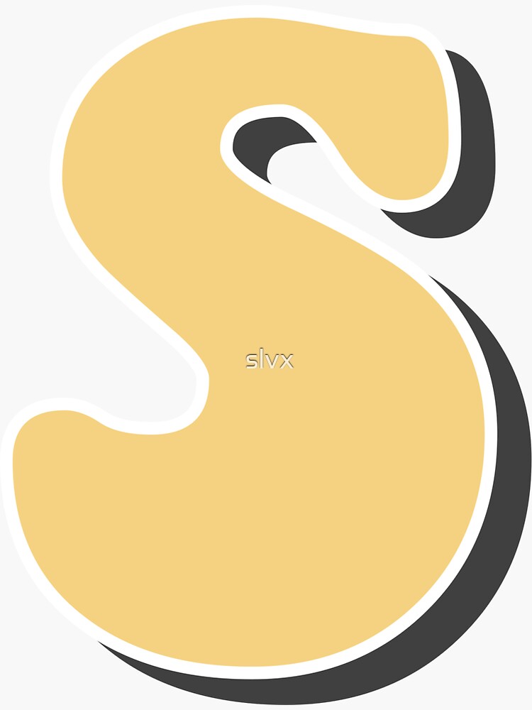 "Yellow letter "S"" Sticker for Sale by slvx | Redbubble