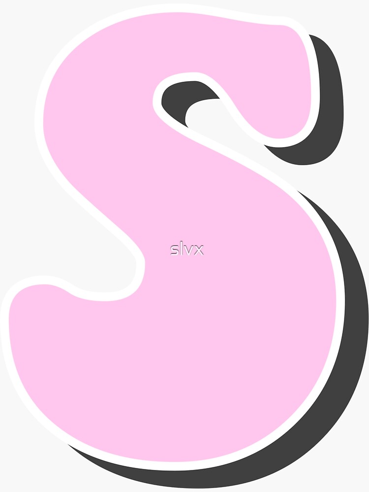 "Pink letter "S"" Sticker for Sale by slvx | Redbubble