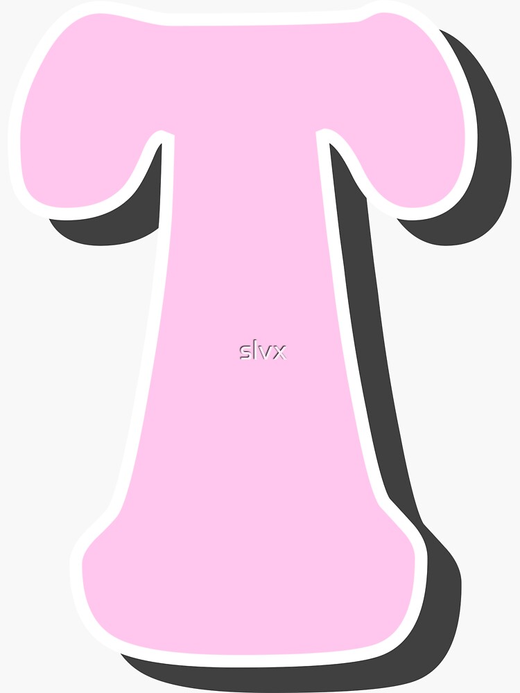 "Pink letter "T"" Sticker for Sale by slvx | Redbubble