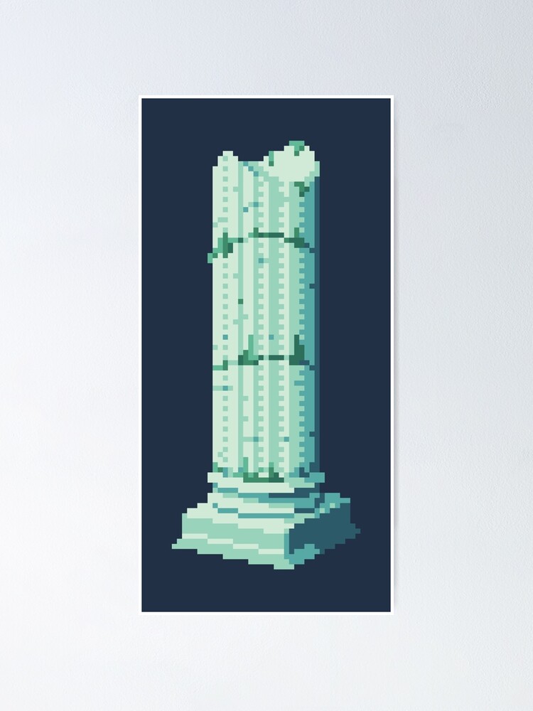 "Pixel Art Underwater Pillar" Poster by curlymario | Redbubble