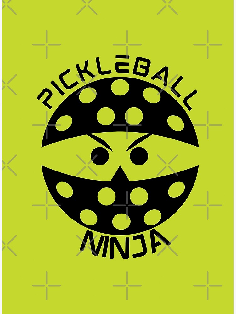"Black Pickleball Ninja on single color background. Lime background ...