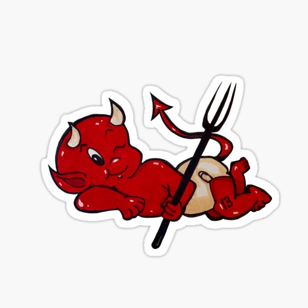 "Lil' Inner Devil" Sticker by boomchickapeas | Redbubble