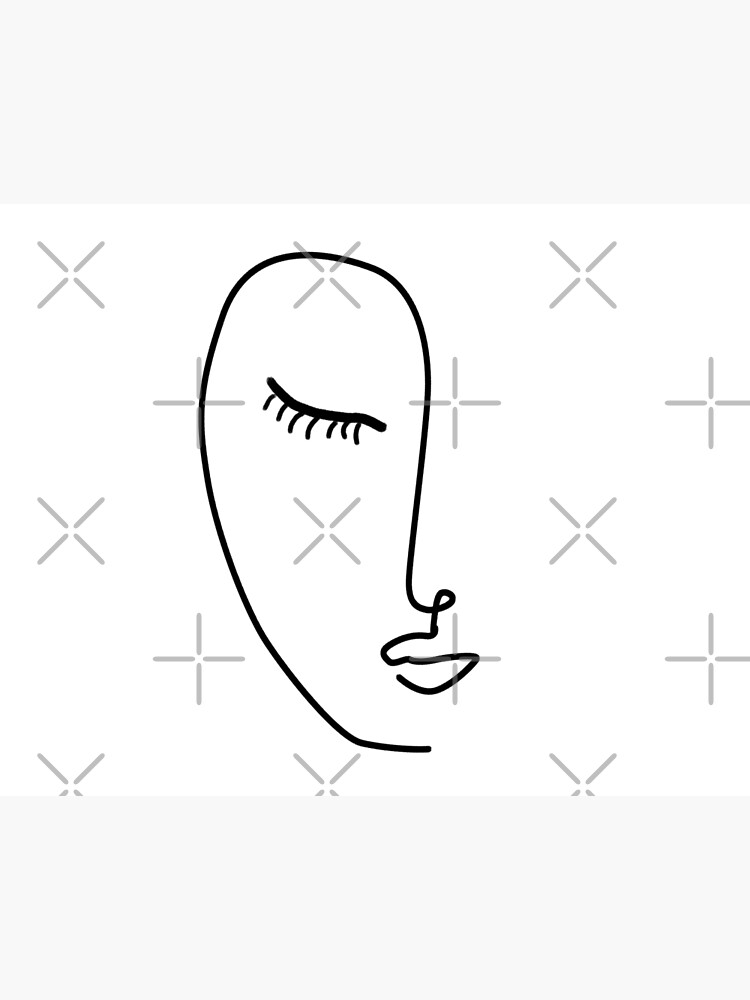 "half face / one line minimalist illustration" Art Board Print for Sale ...