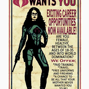 "Cobra Recruiting poster Featuring the Baroness (G.I. Joe)" Sticker for ...