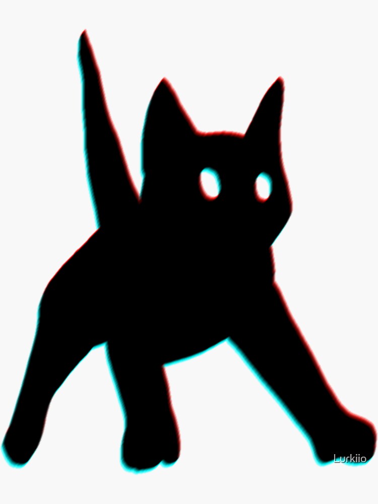 "Cursed black cat meme" Sticker for Sale by Lurkiio | Redbubble