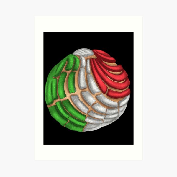 "Mexican Concha colored red white and green" Art Print by Toonskid ...