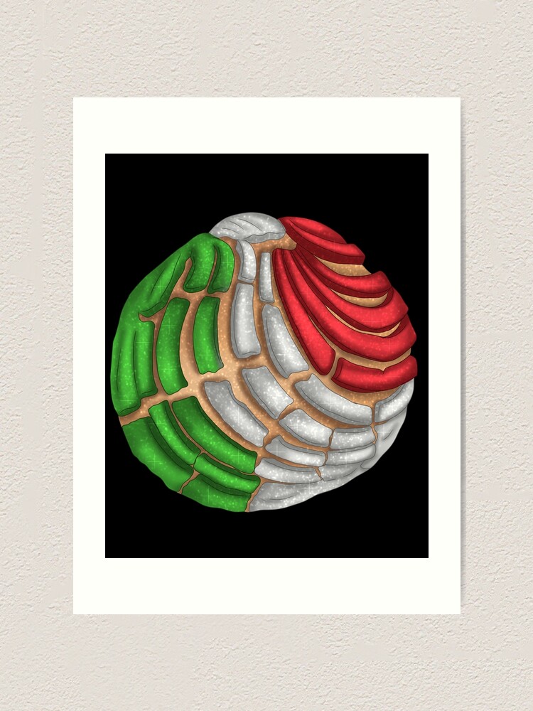"Mexican Concha colored red white and green" Art Print by Toonskid ...