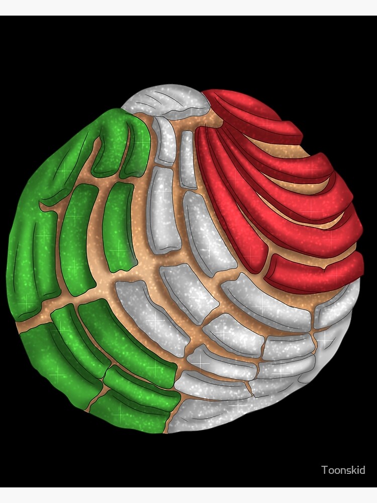 "Mexican Concha colored red white and green" Art Print by Toonskid ...