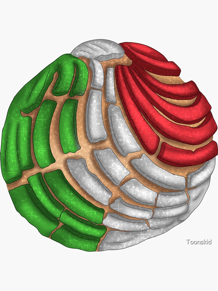 Pegatina «Concha mexicana de color rojo, blanco y verde» de Toonskid ...