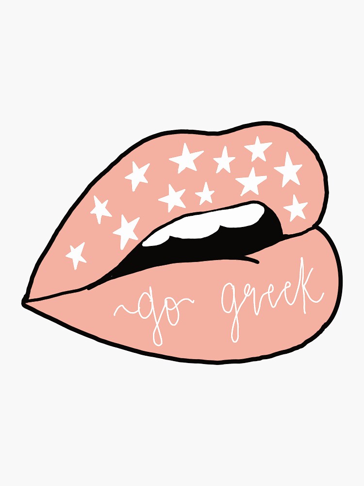 "go greek lips sticker" Sticker by mikaylamc | Redbubble