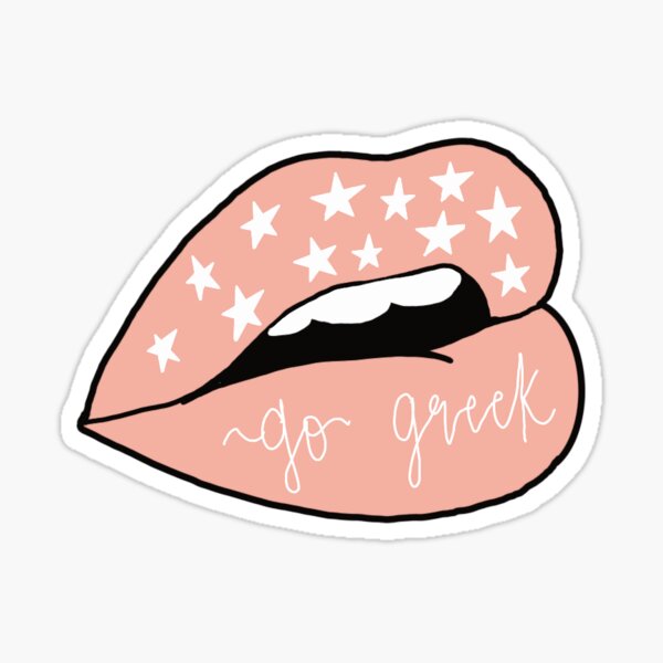 "go greek lips sticker" Sticker by mikaylamc | Redbubble