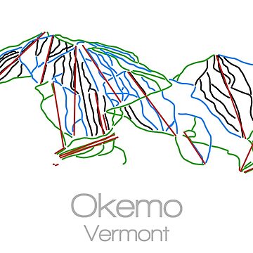 "Okemo Vermont | Tail Map | Ski | Snowboard | VT | Mountain" Sticker for Sale by ModernMap ...