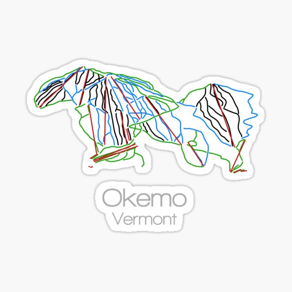 "Okemo Vermont | Tail Map | Ski | Snowboard | VT | Mountain" Sticker for Sale by ModernMap ...