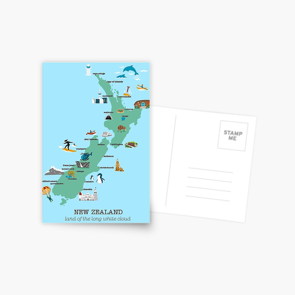 "New Zealand Map" Sticker for Sale by Tilly-Scribbles | Redbubble