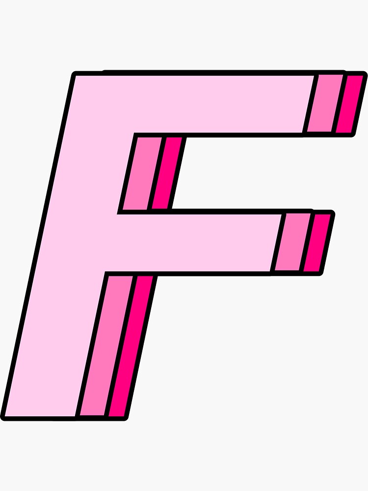 "pink F" Sticker for Sale by Amanda Kirkpatrick | Redbubble