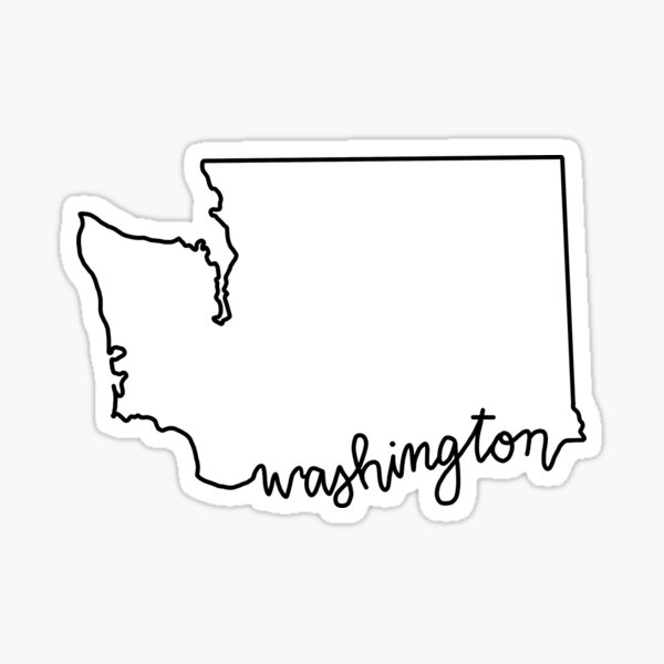 "Washington Outline" Sticker for Sale by katecreatespng | Redbubble