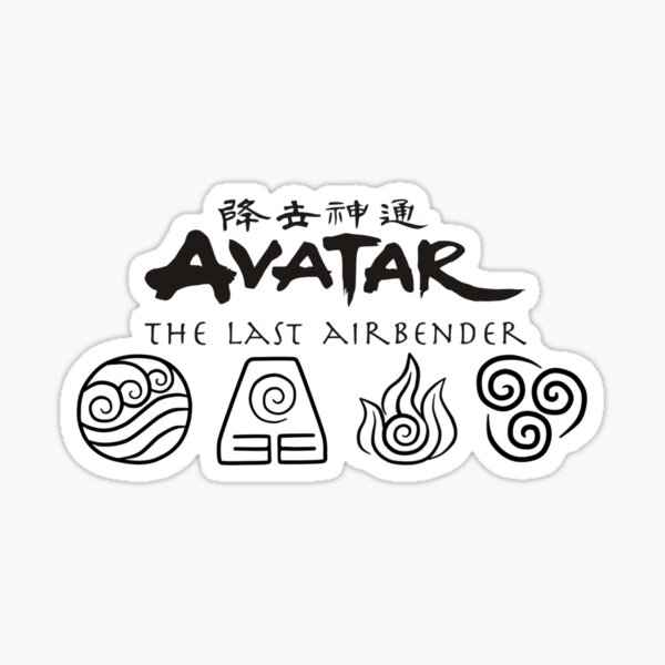 "Avatar The Last Airbender - logo with elements" Sticker by Xandri ...