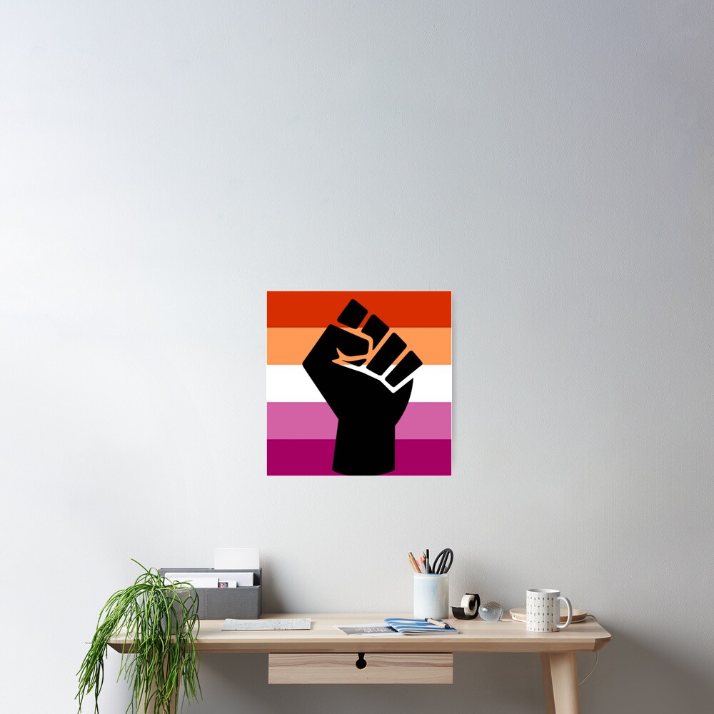 "BLM Fist Lesbian Flag " Poster for Sale by andi0521 | Redbubble