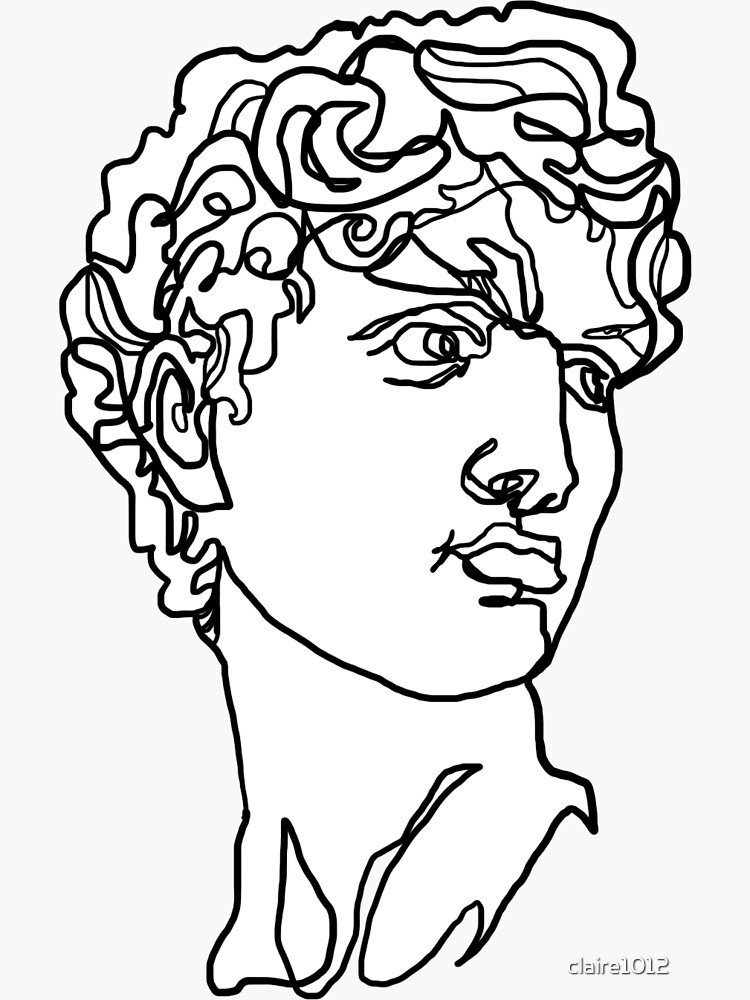 "David Line Art" Sticker by claire1012 | Redbubble