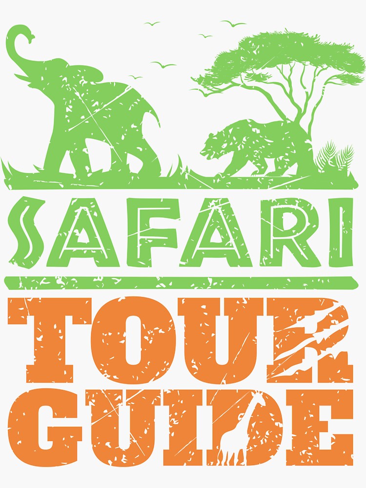 "Safari Tour Guide print, Animal product, Africa" Sticker for Sale by ...