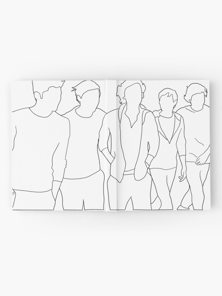 "one direction outline" Hardcover Journal by taylorros4244 | Redbubble