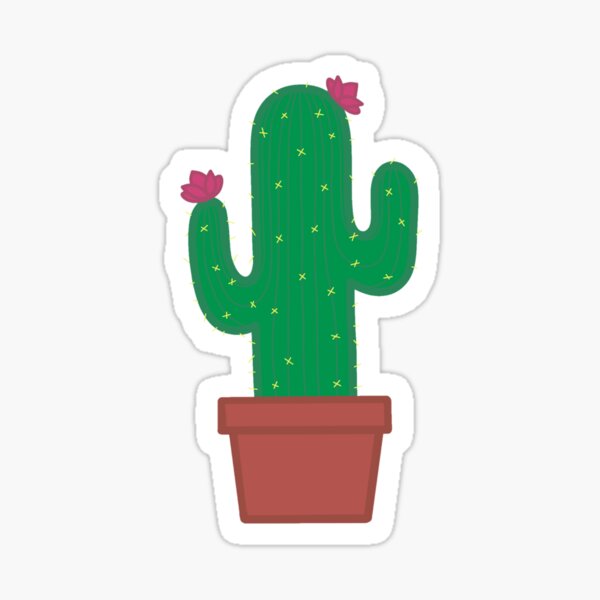 "Cactus with Pink Flowers" Sticker by talisaaria | Redbubble