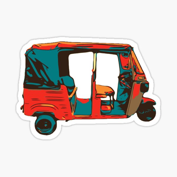 "Tuk Tuk two " Sticker for Sale by AndyWorthyArt | Redbubble