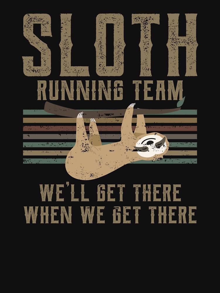 "Funny Sloth Running Team Gift Idea Vintage Fun Sloth print" T-shirt ...