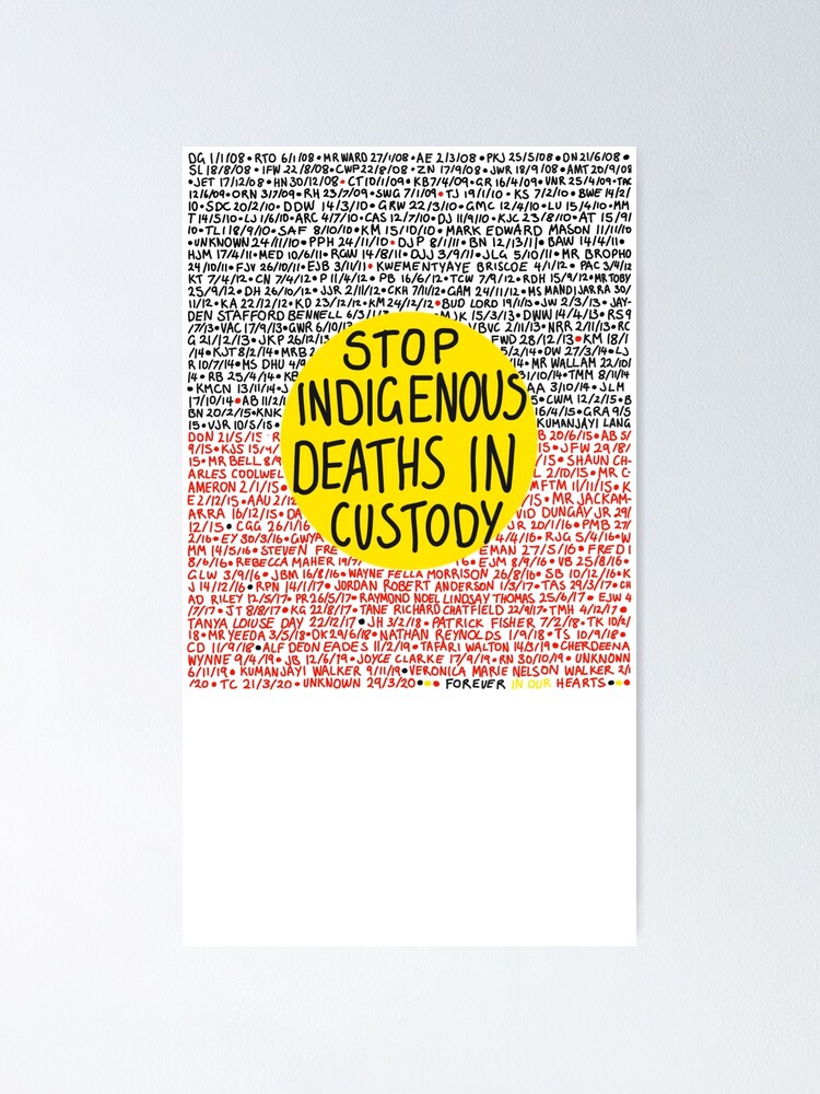 "Stop Indigenous Deaths in Custody" Poster for Sale by Merlino214 ...