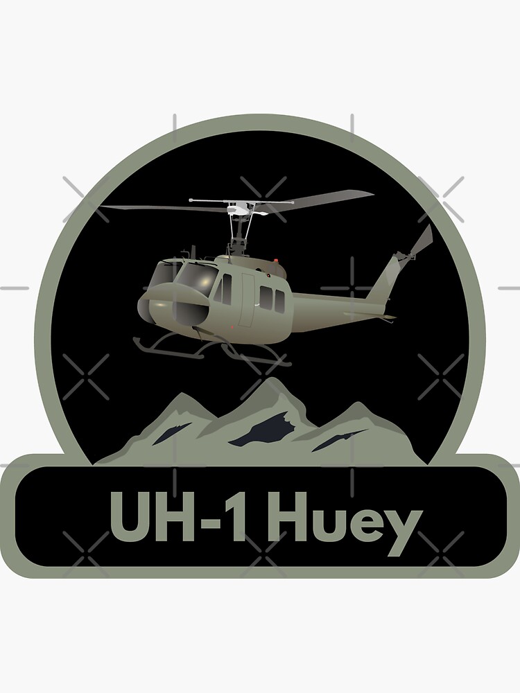 "UH-1 Huey Helicopter" Sticker for Sale by NorseTech | Redbubble