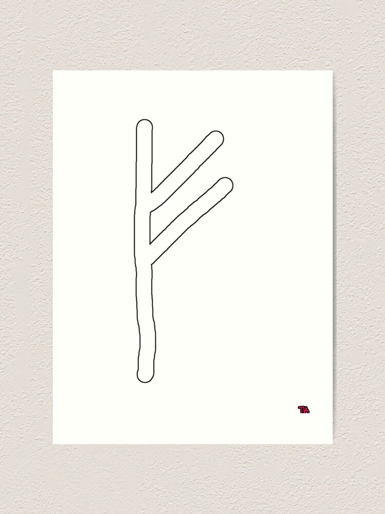 "Fehu Rune symbol Meaning wealth luck charisma success" Art Print for ...