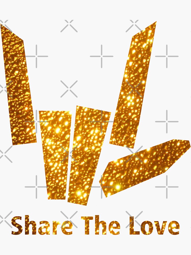 "Glitter gold share the love" Sticker for Sale by konohadesign | Redbubble