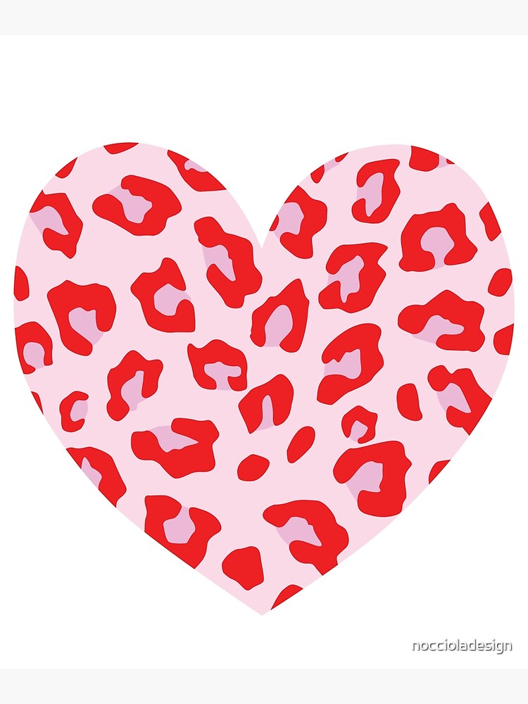 "Leopard Print Pink Heart Shape - Animal Cheetah Print Design" Poster ...