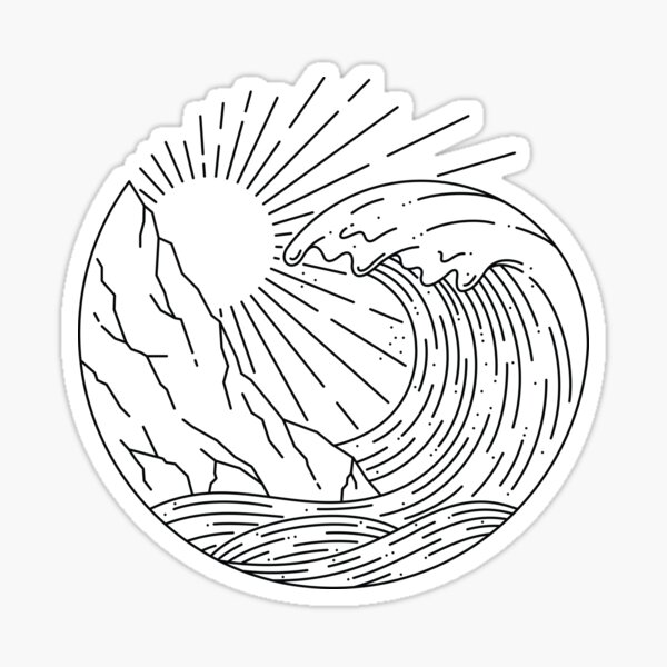 "Wave and Cliff" Sticker for Sale by quilimostock | Redbubble