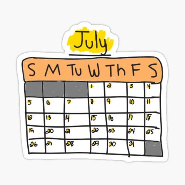 "July" Sticker for Sale by vpittore | Redbubble