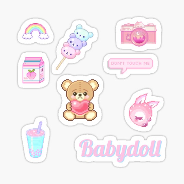 "cute pixel sticker pack " Sticker by glitteryhearts | Redbubble
