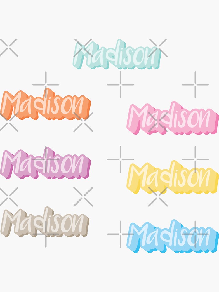 "Madison" Sticker for Sale by karmajoy | Redbubble