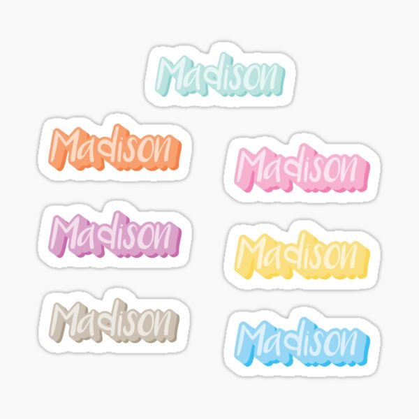 "Madison" Sticker for Sale by karmajoy | Redbubble