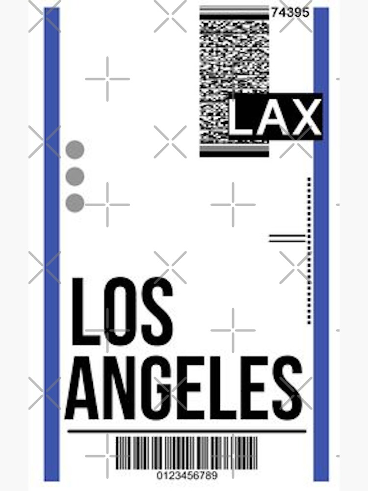 "Los Angeles Plane Ticket/Boarding Pass Template" Sticker by volkaneeka ...