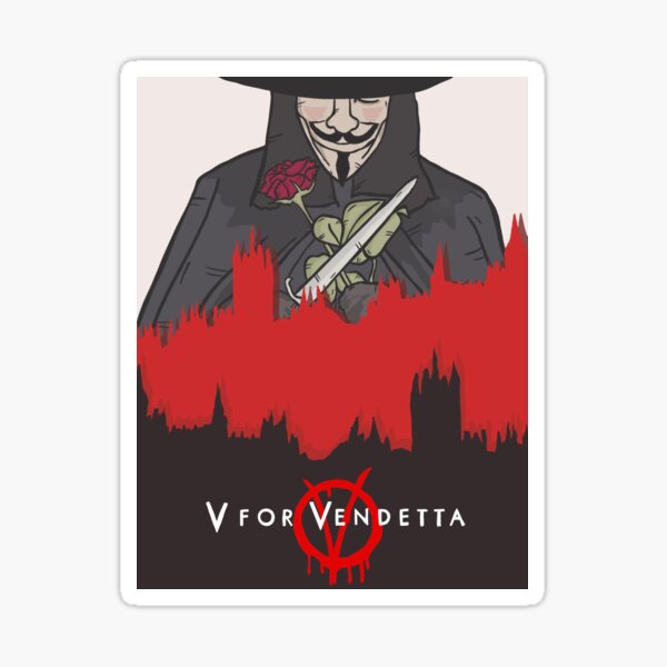 "V for Vendetta Movie Poster Illustration" Sticker for Sale by stickies ...