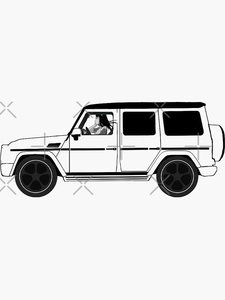 "Anime Girl Driving G wagon" Sticker for Sale by Shinu | Redbubble
