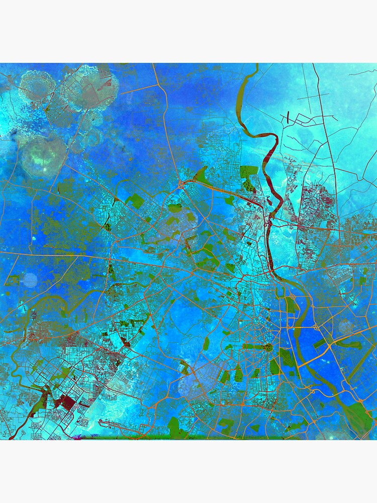 "Delhi India Street Map Art Watercolor Color" Sticker for Sale by ...