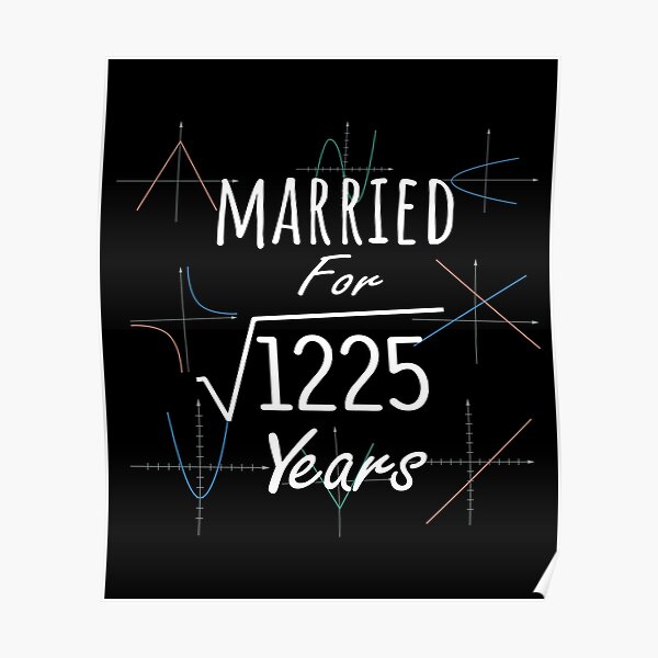 Math 35th Anniversary Gift Married Square Root Of 1225 Years Print math-35th-anniversary-gift-married-square-root-of-1225-years-print