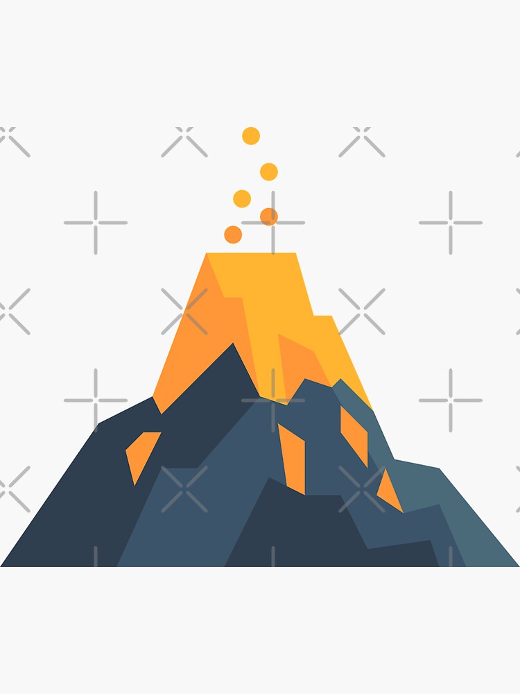 "Volcano Sticker" Sticker for Sale by mrlazypl | Redbubble