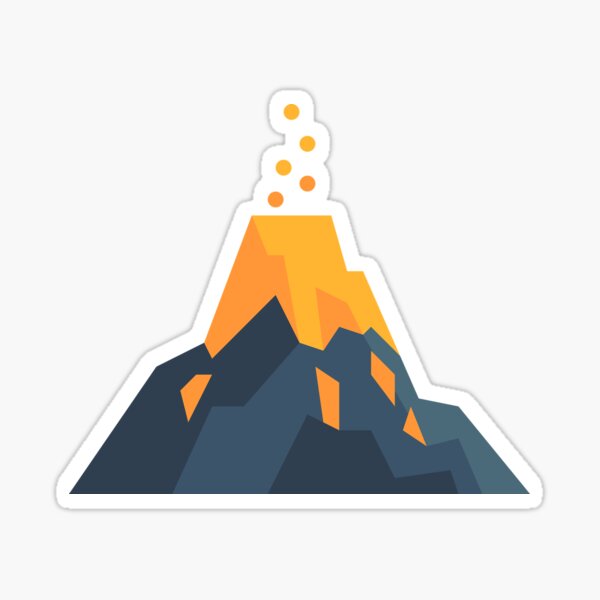 "Volcano Sticker" Sticker for Sale by mrlazypl | Redbubble