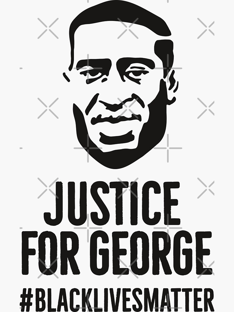 "Justice for George Floyd Portrait Stencil Graffiti" Sticker for Sale ...
