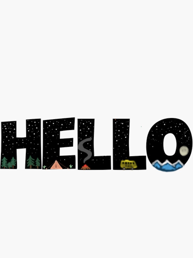 "Hello Camping " Sticker for Sale by nurulauls | Redbubble