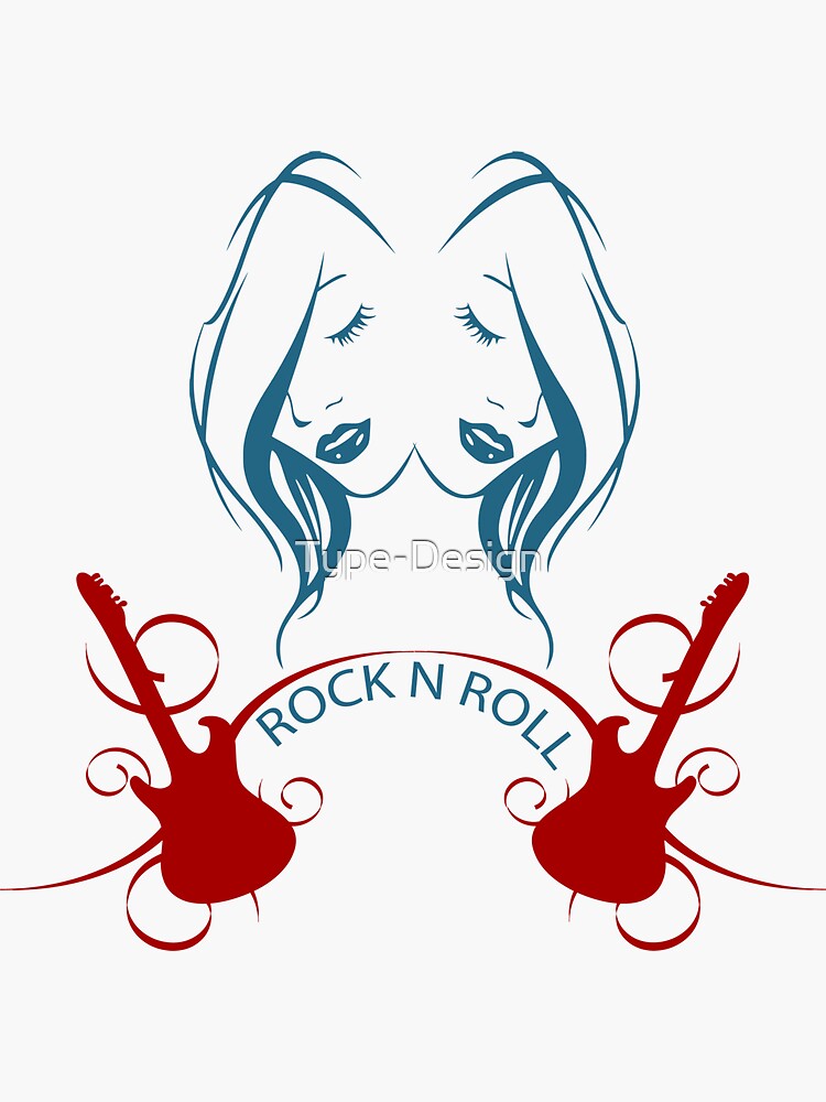 "Rock N Roll Girl" Sticker for Sale by Type-Design | Redbubble