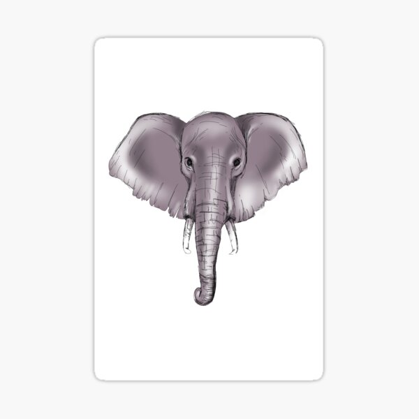 "Elephant Face" Sticker for Sale by rebeckym | Redbubble
